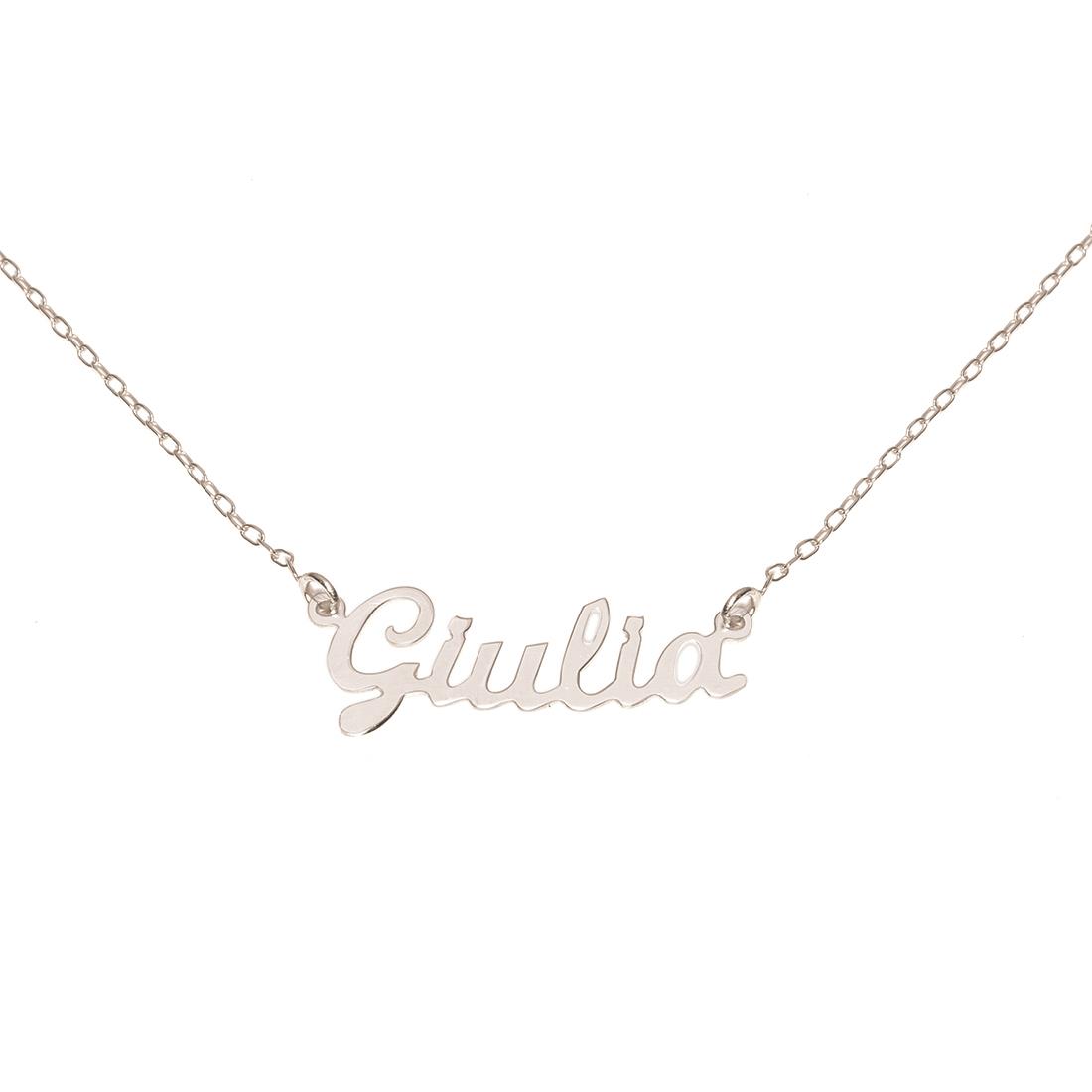 Collana EGO con nome in oro bianco 18kt - ORO&CO - LuxuryZone